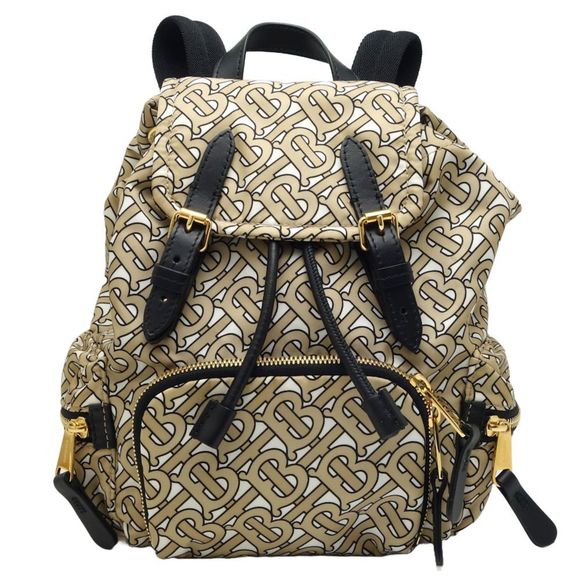 Burberry | Bags | Burberry Tb 8768 Backpack Nylon X Leather Beige Black ...